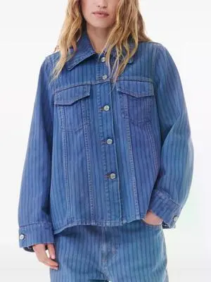 GANNI Striped Denim Jacket