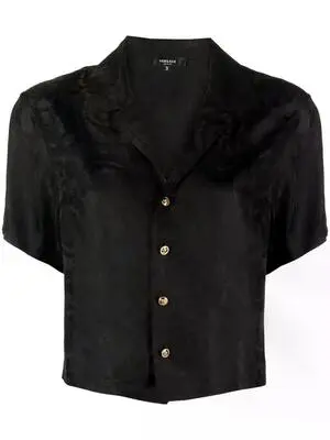 Versace Barocco Jacquard Pajama Top - Black