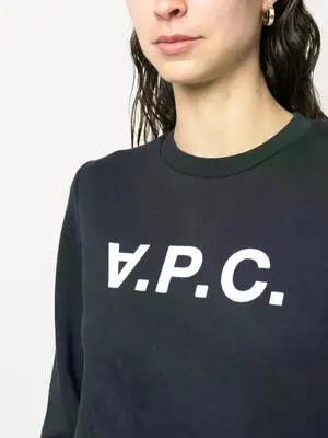 A.p.c. Logo Print Cotton Sweatshirt