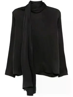 Magda Butrym Silk Satin Blouse With Sash Detail