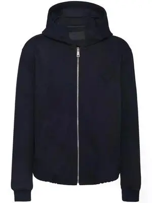 Prada Zip-front Wool Hoodie