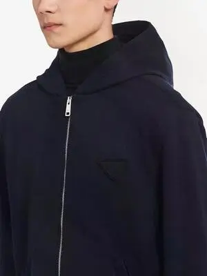 Prada Zip-front Wool Hoodie