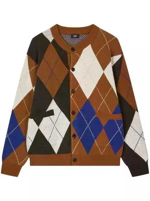 STUDIO TOMBOY Argyle-pattern Cardigan - Brown