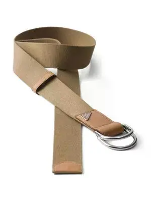 Prada Logo Plaque Canvas Belt