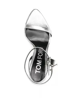 TOM FORD Padlock-detail Metallic Sandals