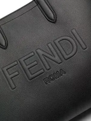 Fendi Roma Logo-embossed Leather Tote Bag