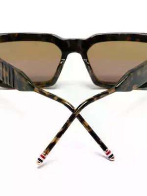 Thom Browne Rectangle-frame Sunglasses - Brown