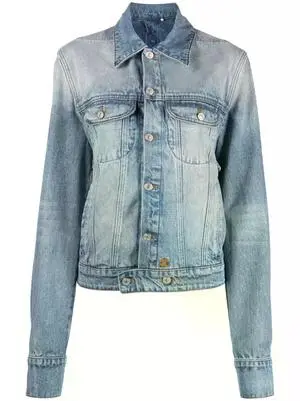 COURREGES Strap-embellished Denim Jacket - Blue