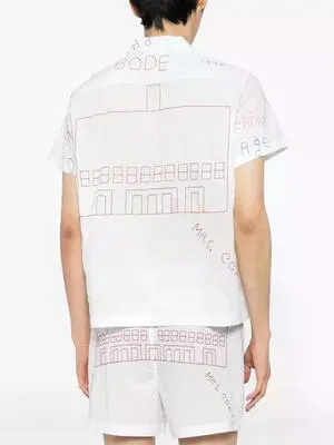 BODE Familial Hall Embroidered Cotton Shirt