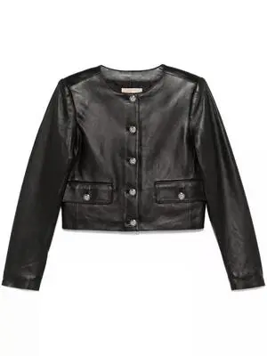 Michael Kors Cropped Leather Jacket