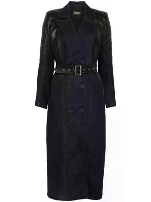 MITILIANE COUTURE Leather-insert Panelled Trench Coat