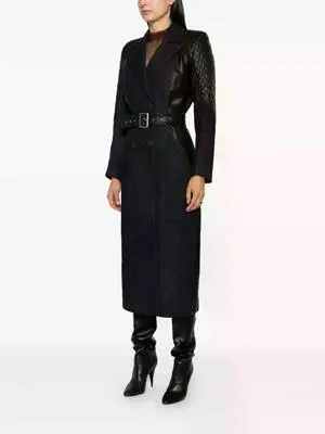 MITILIANE COUTURE Leather-insert Panelled Trench Coat