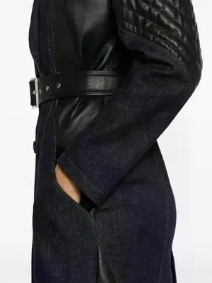 MITILIANE COUTURE Leather-insert Panelled Trench Coat