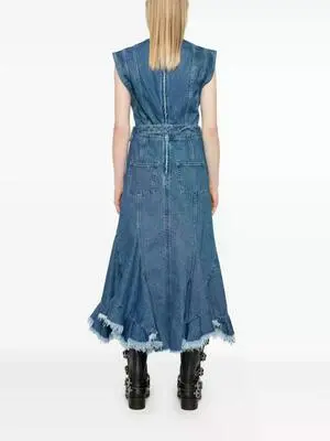 MARQUES' ALMEIDA Belted Denim Midi Dress