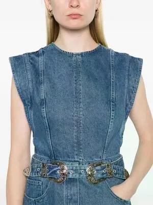 MARQUES' ALMEIDA Belted Denim Midi Dress