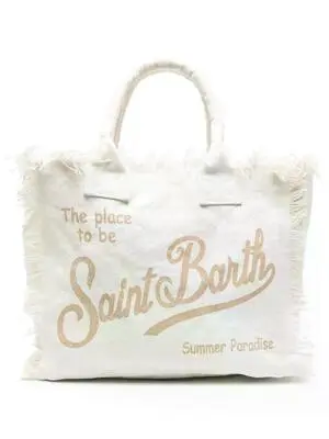 MC2 SAINT BARTH Canvas Beach Bag - White