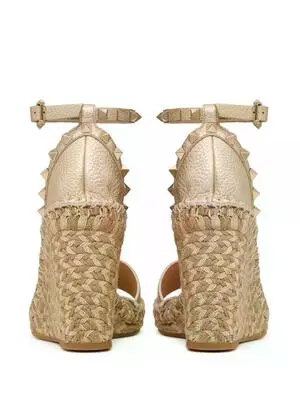 Valentino Garavani Rockstud Wedge Espadrille Sandals