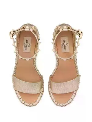 Valentino Garavani Rockstud Wedge Espadrille Sandals