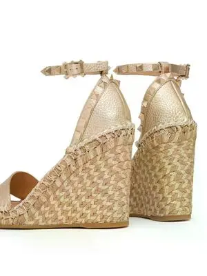 Valentino Garavani Rockstud Wedge Espadrille Sandals