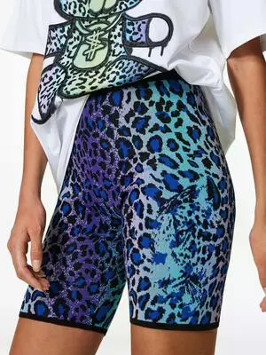 TWINSET Leopard-print High-waisted Shorts