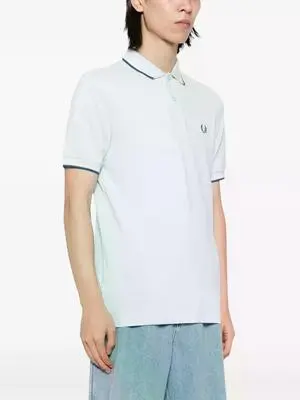 Fred Perry Logo-embroidered Cotton Polo Shirt - Blue