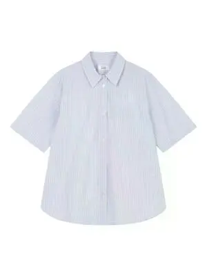 STUDIO TOMBOY Striped Short-sleeve Shirt - Blue
