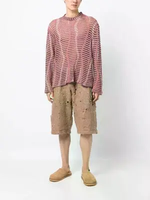 VITELLI Open Knit Striped Sweatshirt