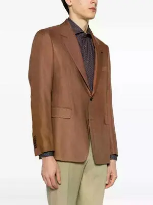 Tagliatore Single-breasted Linen Blazer - Brown