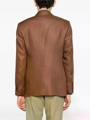 Tagliatore Single-breasted Linen Blazer - Brown