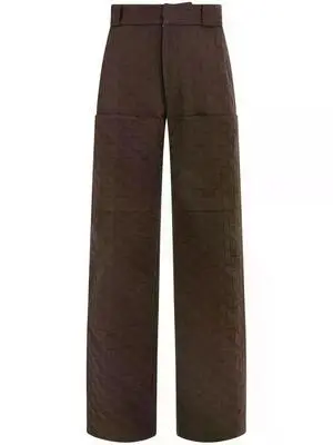 FERRAGAMO Monogram-print Cotton Trousers