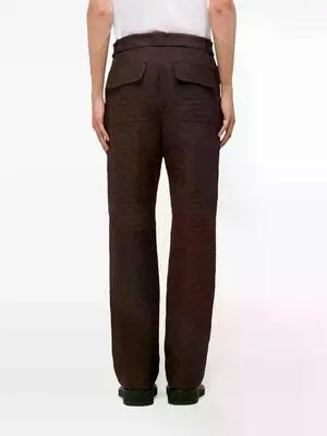 FERRAGAMO Monogram-print Cotton Trousers