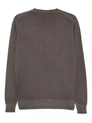 DELL'OGLIO Crew Neck Merino Wool Blend Sweater - Grey