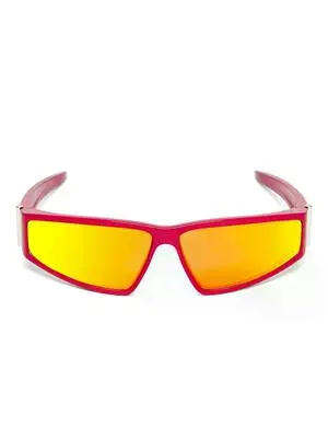 Alexander McQueen Wrap Sunglasses - Red