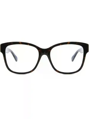 Gucci Web-stripe Glasses - Brown