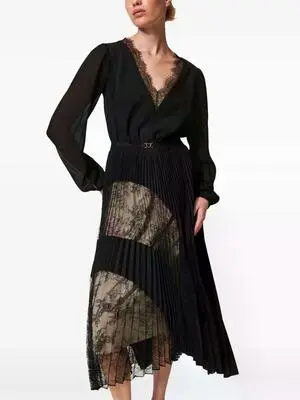TWINSET Pleated Georgette Dress
