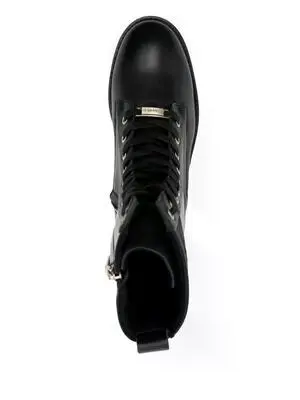 Calvin Klein Logo-plaque Leather Boots