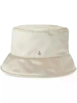 MAISON MICHEL Axel Silk-satin Bucket Hat - Neutrals