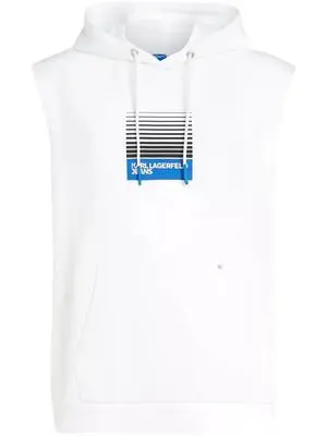 Karl Lagerfeld Logo-print Sleeveless Hoodie - White