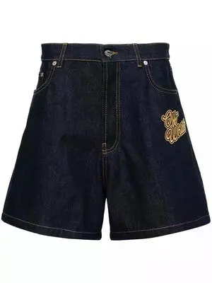 Off-White Logo-patch Cotton Denim Shorts