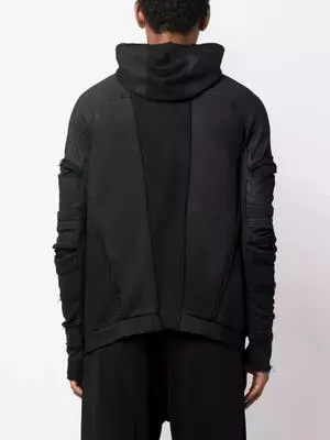 Masnada Draped Cotton Zip-up Hoodie
