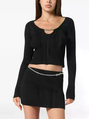 Philipp Plein Long Sleeve Cropped Top