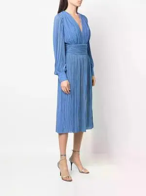 Rochas Plissé-detail Midi Dress