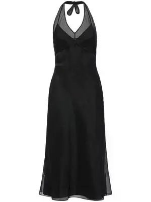Prada Re-edition 1995 Organza Halterneck Dress - Black