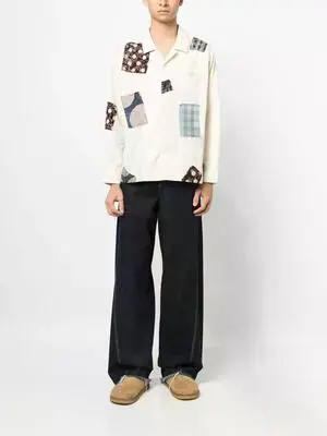 STORY MFG. Greetings Patchwork Cotton Shirt