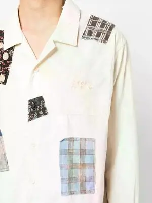 STORY MFG. Greetings Patchwork Cotton Shirt