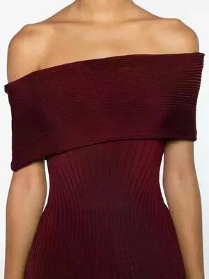 MUGLER Off-shoulder Knit Dress