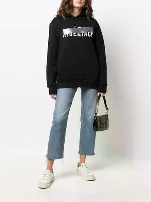 HIDE&JACK Logo-print Pullover Hoodie - Black