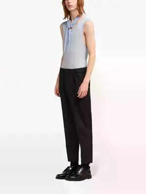 AMI Paris Cropped Virgin Wool Tapered Trousers