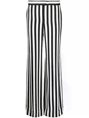 Moschino Striped Satin Palazzo Pants - Black