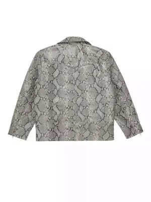 WON HUNDRED Snakeskin-print Leather Jacket
